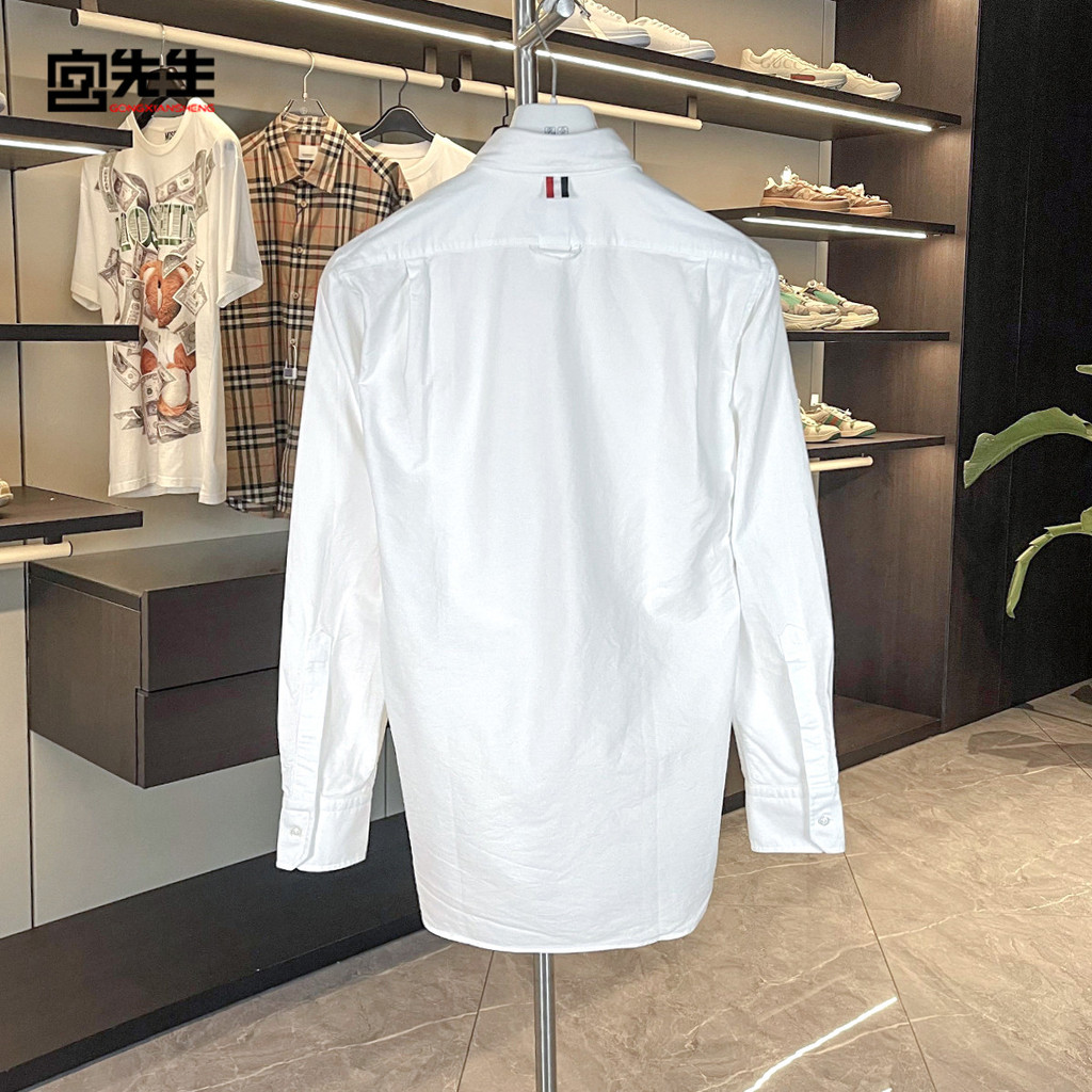 Thom Browne White Oxford Color Stripe Shirt - Men's MWL010E06177 ...