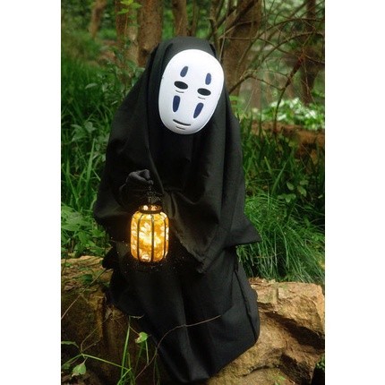 Kids Spirited Away No Face Cosplay Costume Faceless Man Face Mask Hood ...