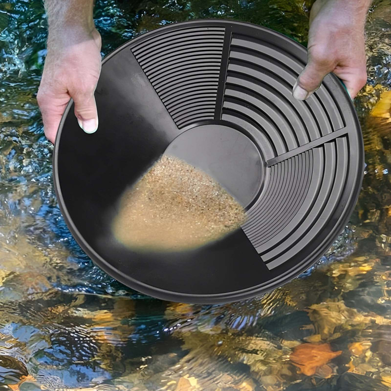 Outdoor 35cm Gold Panning Pan Tool Hand-Cranked Gold Mine Sand Gold ...