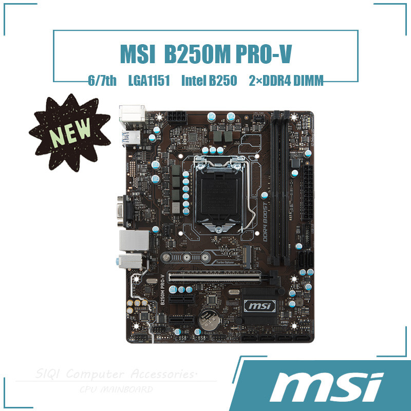 [NEW] MSI B250M PRO-V Motherboard 2×DDR4 DIMM Intel B250 LGA1151 ...