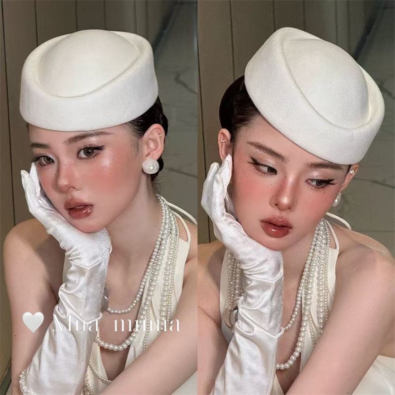 Retro Baroque White Beret French Hepburn Style Dress Hat To Fashion ...