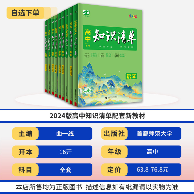 2024 Edition Knowledge List High School Chinese Mathematics English ...