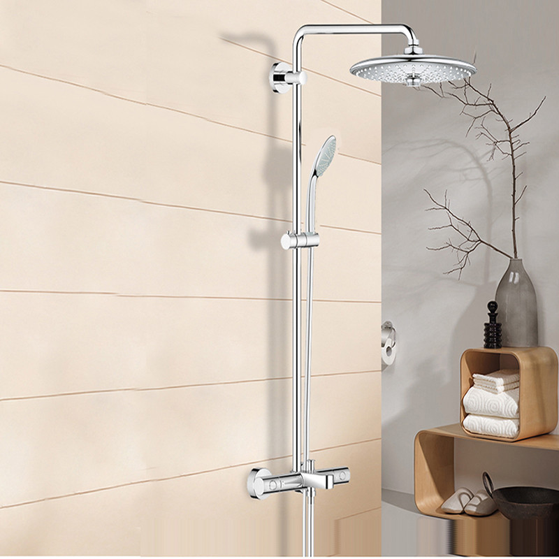 German GROHE 26114001 Simple Wall-Mounted 260mm Head Top Thermostatic ...