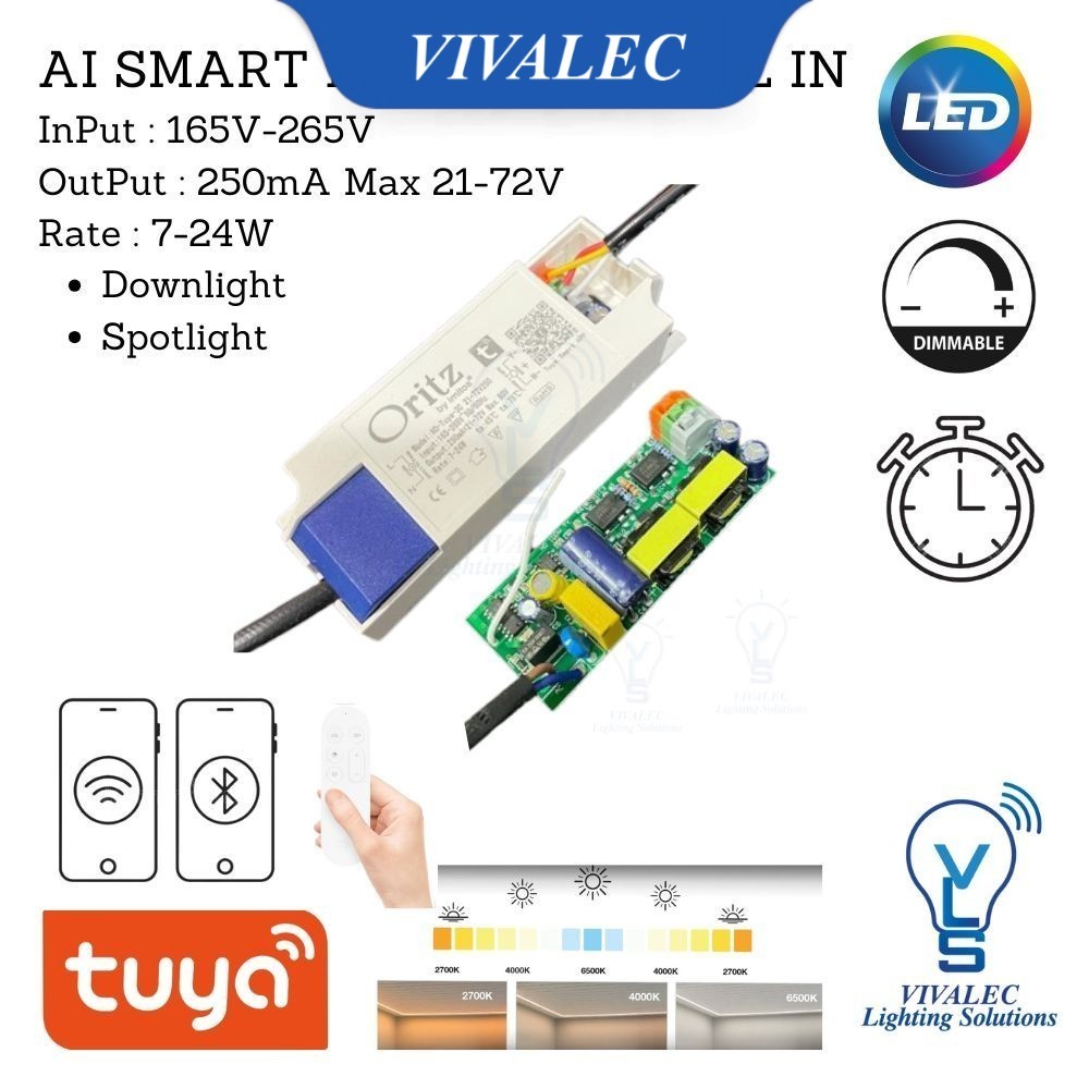 Ai Smart LED Driver All in One CCT Dimmable Tuya Timer Phone Control ...