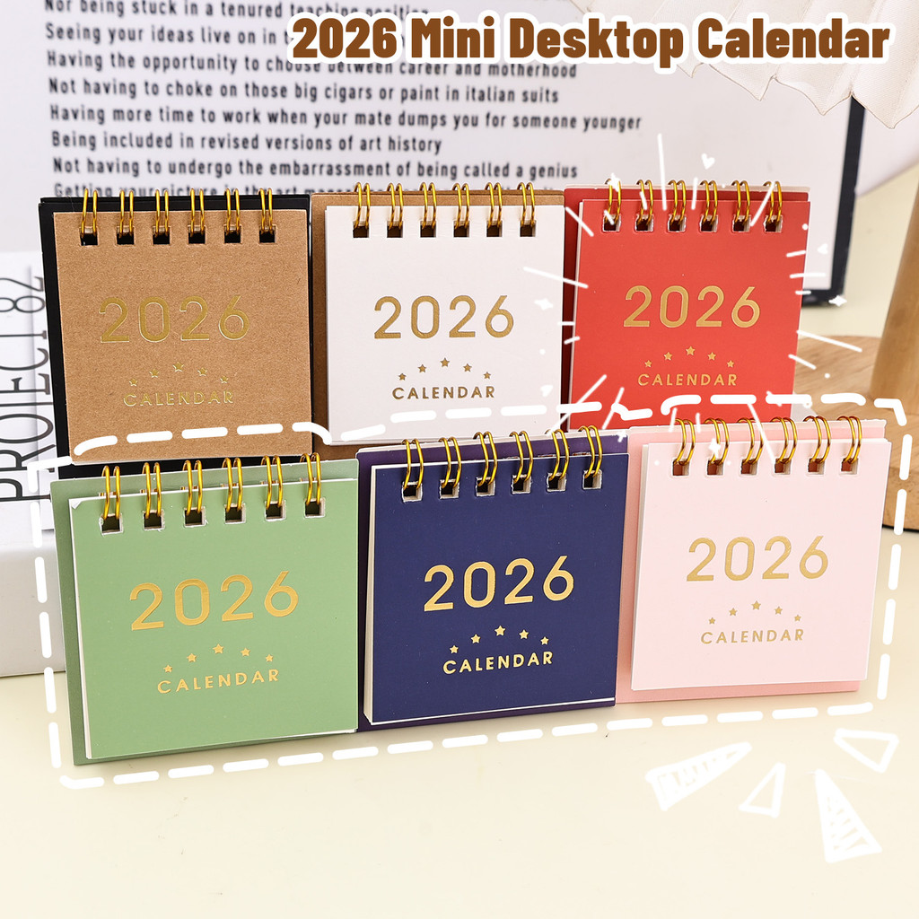 2026 Mini Desktop Calendar - Compact Small Standing Flip Schedule ...