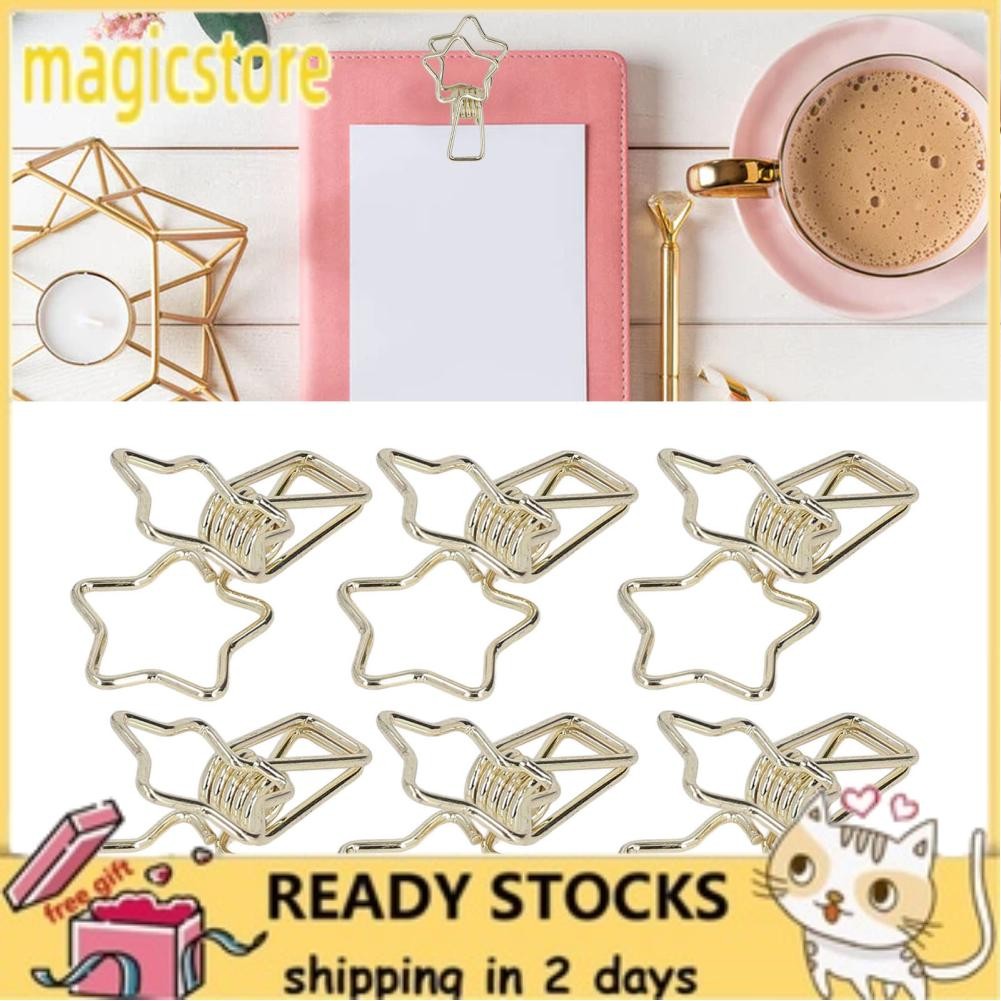 magicstore Star Shaped Metal Wire Paper Clips Gold Office School ...