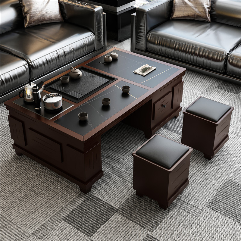 Solid Wood Kung Fu Tea Table Office Multifunctional Burning Stone Tea ...