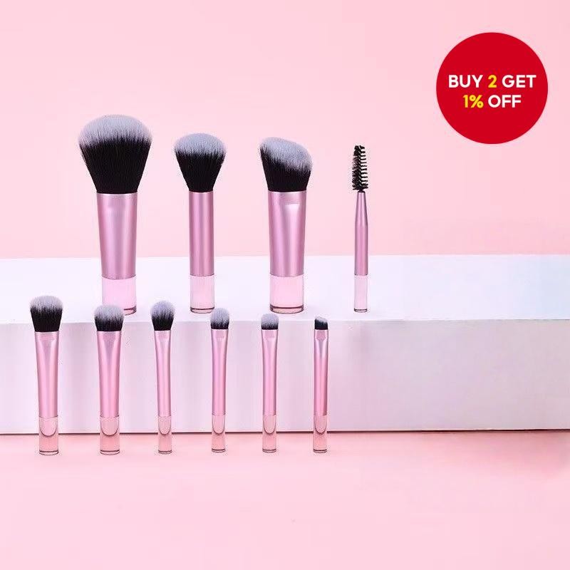 10-Piece Mini Makeup Brush Set Blush, Loose Powder, Eye Shadow Brush ...