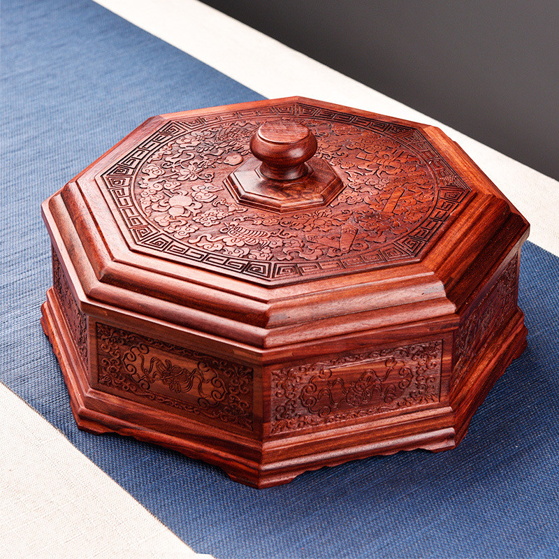 Burmese Rosewood Compartment Fruit Plate Chinese Style Solid Wood Dried ...