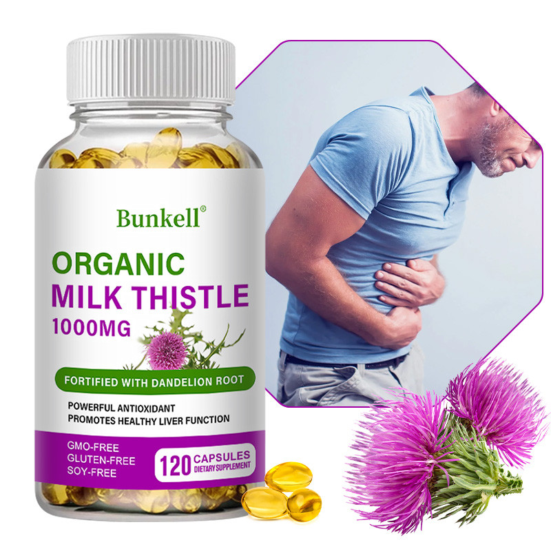 Bunkell Milk Thistle Supplement 1000mg - Supports Healthy Liver ...