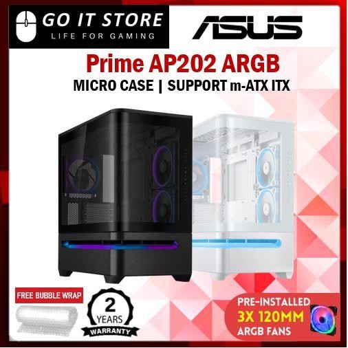 ASUS PRIME AP202 ARGB M-ATX WITH CURVED TEMPERED GLASS DESKTOP PC CASE ...