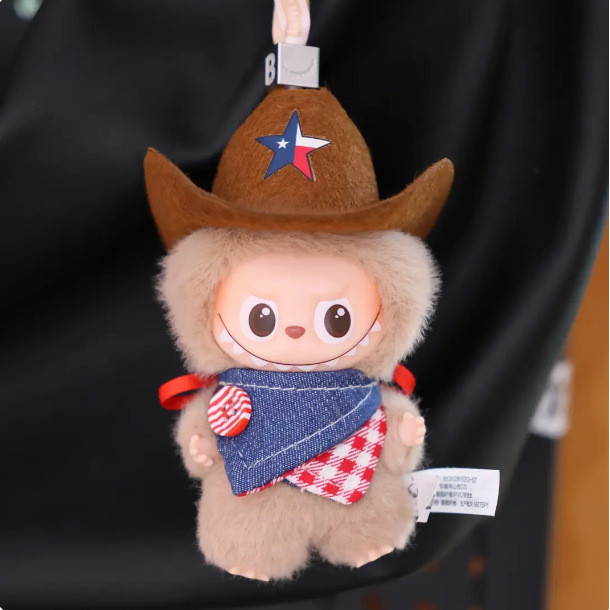 10cm Mini labubu 4.0 Denim Hat Bib Baby Clothes Cute Vinyl Doll 4th ...