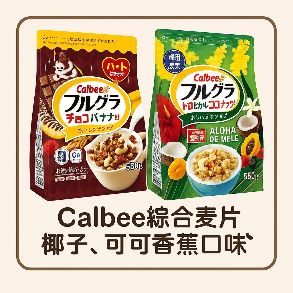 Calbee Mixed Oatmeal Chocolate Banana/Tropical Coconut Limited Flavor ...
