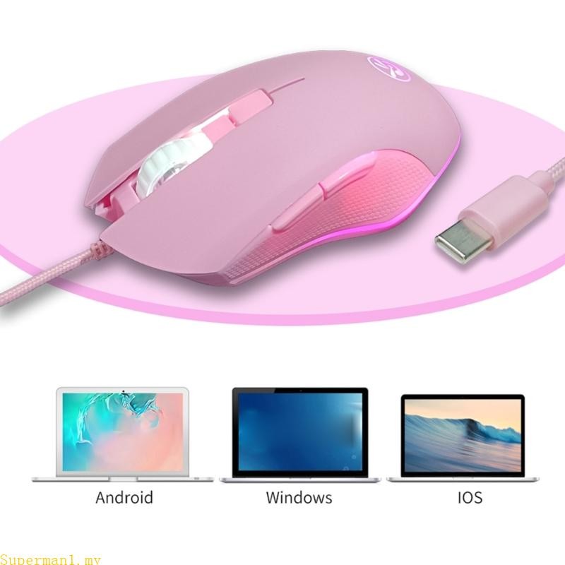 Best Stylish Type C Mouse Ergonomic USB C Mice 6 Buttons 3600DPI for ...