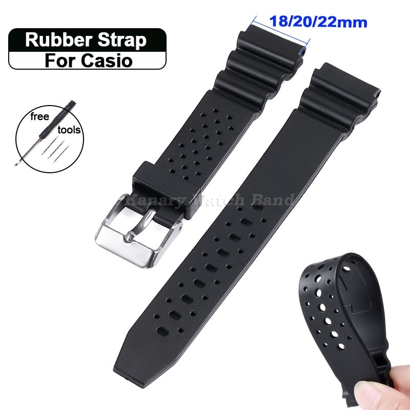 18mm 20mm 22mm Silicone Rubber Watch Band for Casio W800H F91W F84 F105 ...