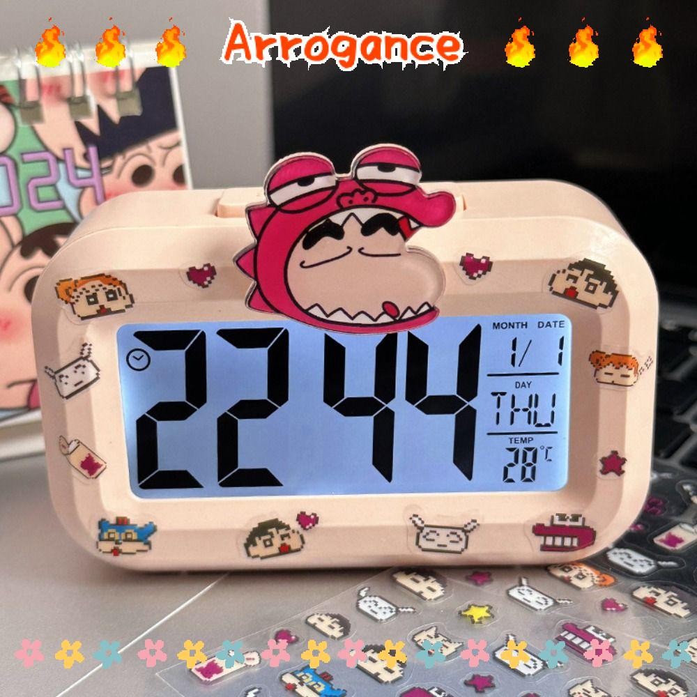 ARROGANCED LED Digital Clock, with Night Light Cartoon Alien Alarms ...