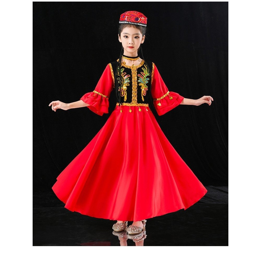 Xinjiang Dance Costume Children's Ethnic Weiwuer Costume Guli Dance ...