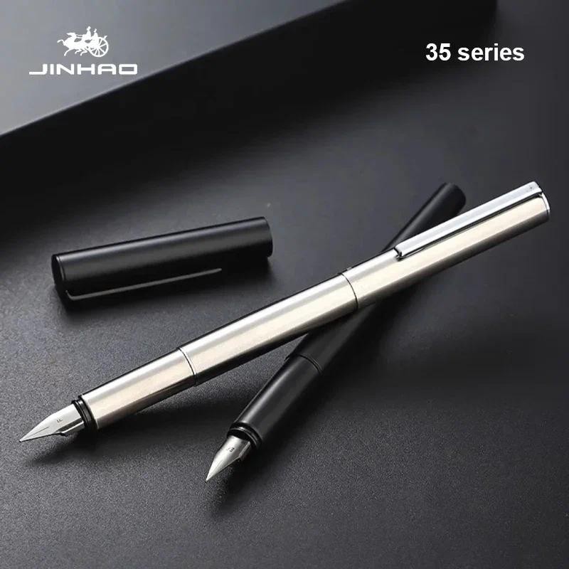 Jinhao 35 Fountain Pen Luxury Elegant EF/F Nib All-Steel/Matte Black ...
