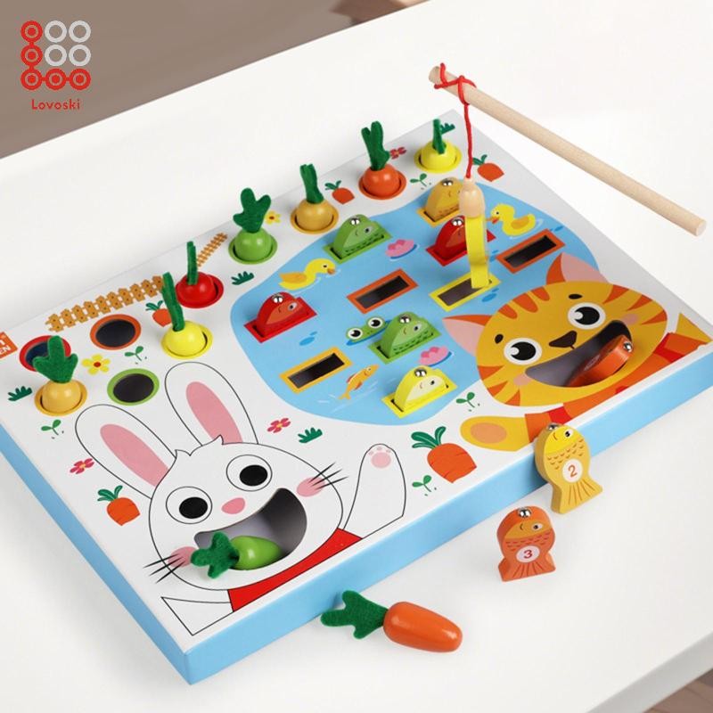 [Lovoski] Wood Carrot Toy Set Sorting Stacking Games for Party ...