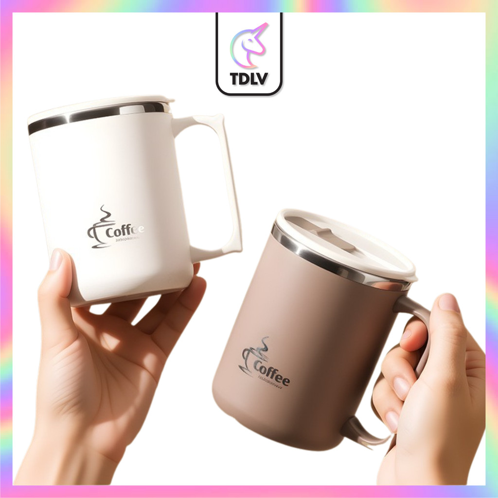 TDLV 480ML 304 Stainless Steel Insulated Coffee Mug with Lid & Straw ...
