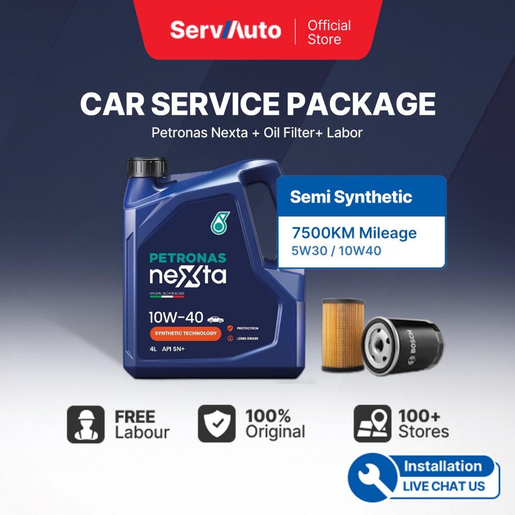 ServAuto Car Service Package - Petronas Semi-Syn Engine Oil (4L ...