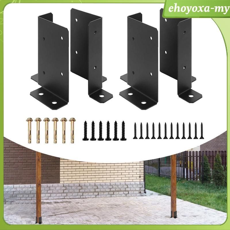 [EhoyoxaMY] 4x Adjustable Deck Post Anchor Brackets Hardware for ...