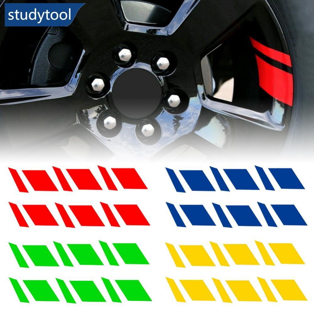 STUDYTOOL 6Pcs Car Sticker Reflective Wheel Rim Vinyl Warning Hash Mark ...