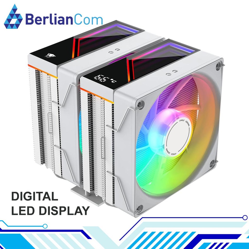 JUNGLE LEOPARD KF620-DGT DIGITAL ARGB WHITE CPU Cooler Dual Tower 6 ...