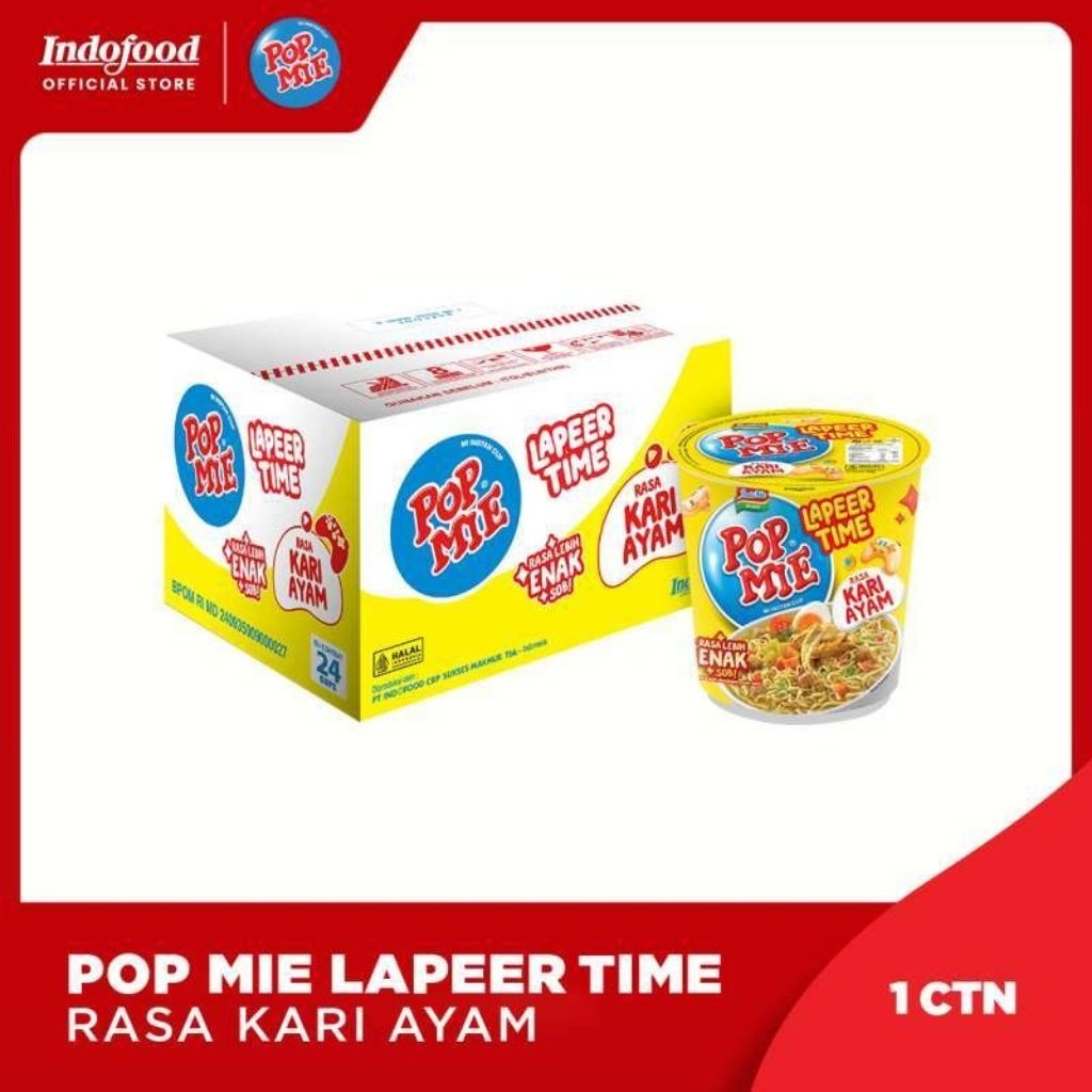 Pop mie Kari Ayam Mi instant kemasan jumbo 75g//harga untuk satu karton ...