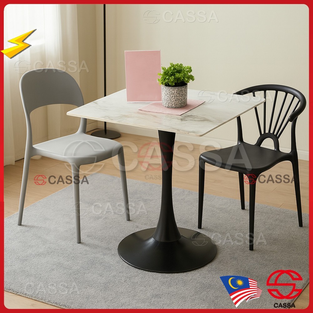 Cassa Goffer Sintered Stone Top Round/Square Table 70cm Dining Cafe ...