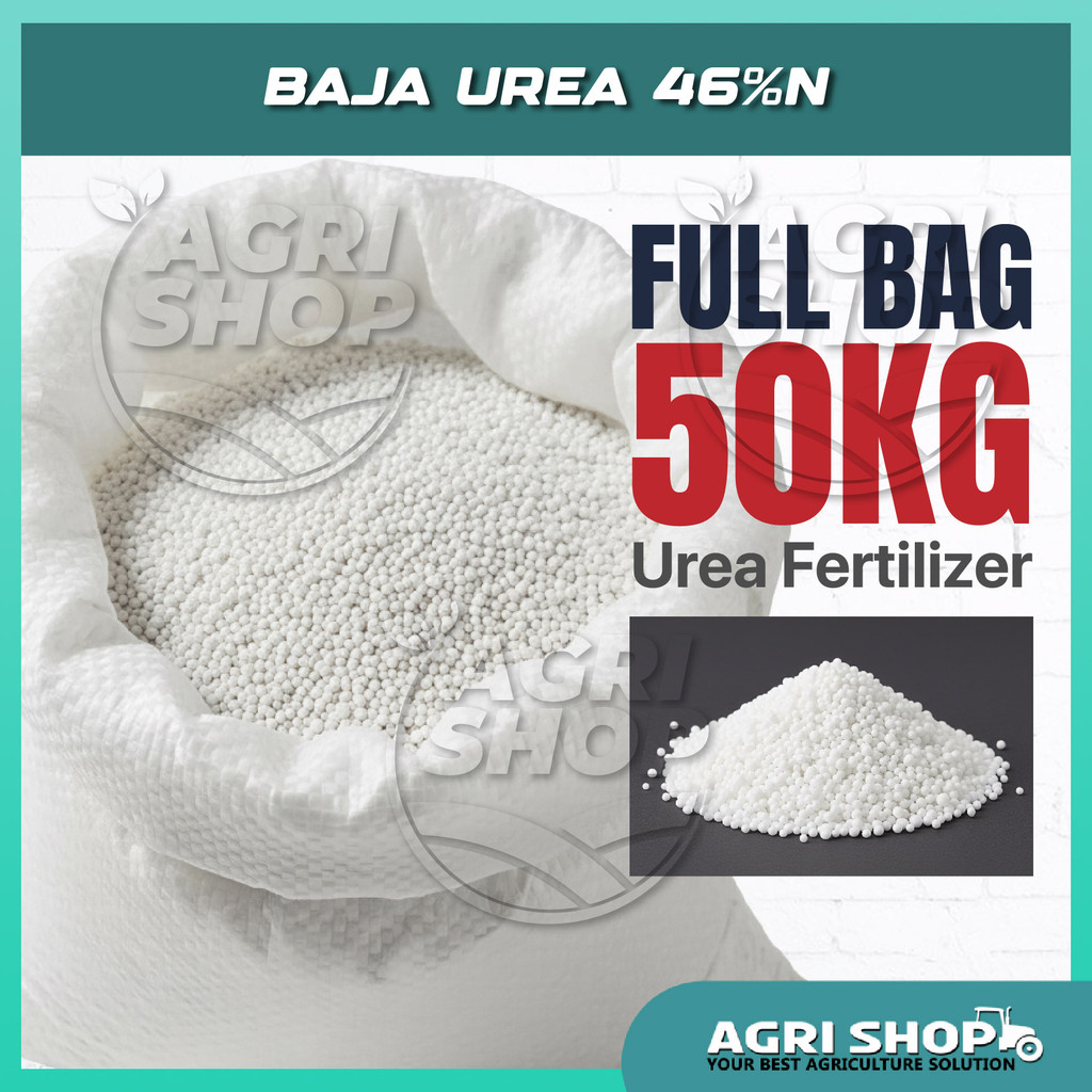 (FULL BAG) Agrishop 50kg Premium Urea Agrenas 46%N Nitrogen Fertilizer ...