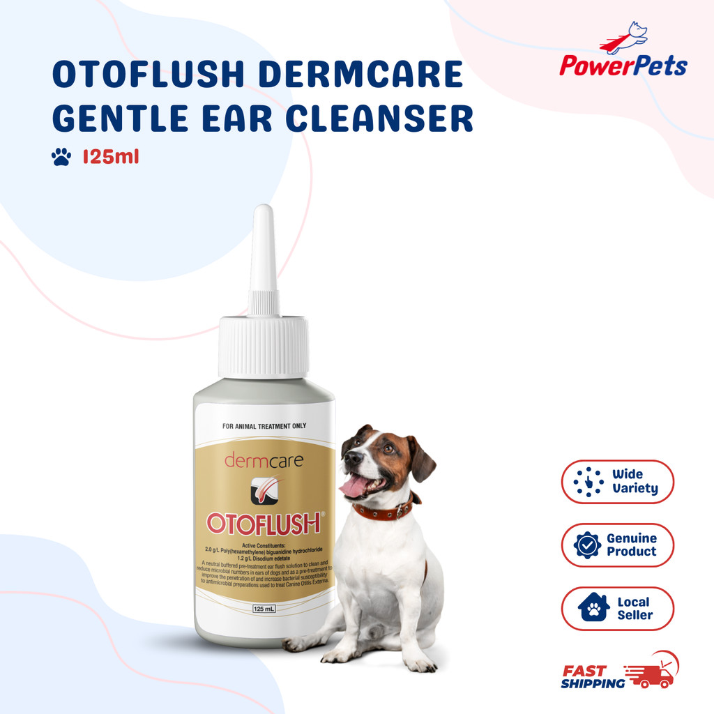 Otoflush Dermcare Ear Cleanser 125ml for Dogs Ear Hygiene Odor Control ...