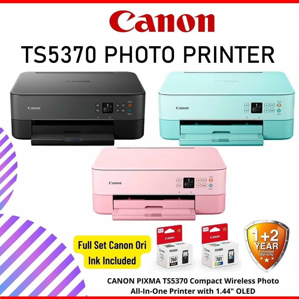 CANON TS5370 TS5370A All-In-One Compact Wireless Photo Printer Print ...