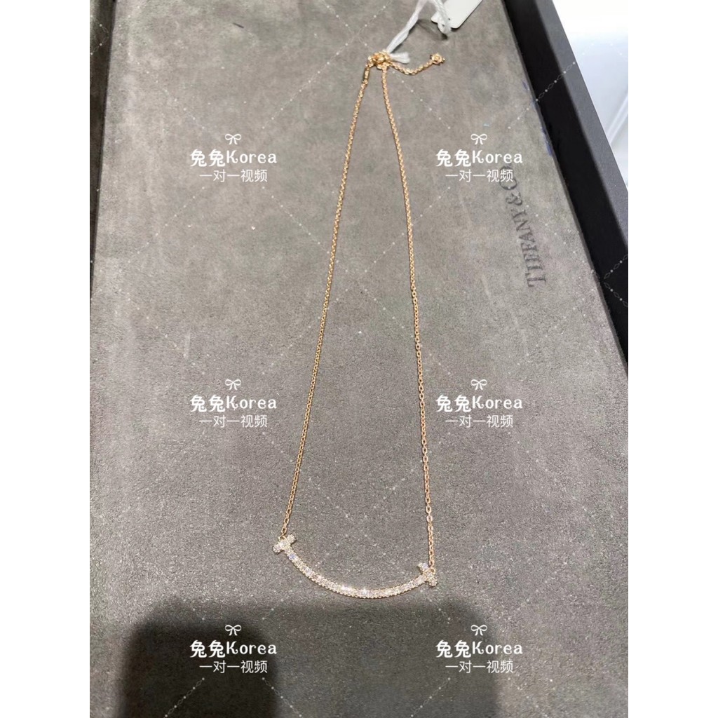 Genuine Daigou Tiffany T Series Medium Wide Version Diamond Smiley Rose ...