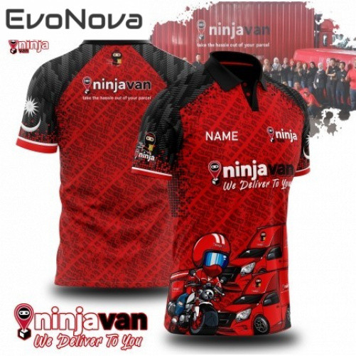NINJA VAN POLO Shirt Microfiber Short Sleeve Jersey Full Sublimation ...