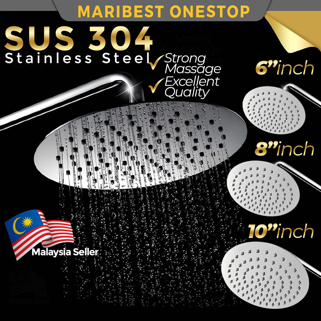 6 8 10 Inch 304 High Pressure Ultra Thin Full Set With Arm Rainfall ...