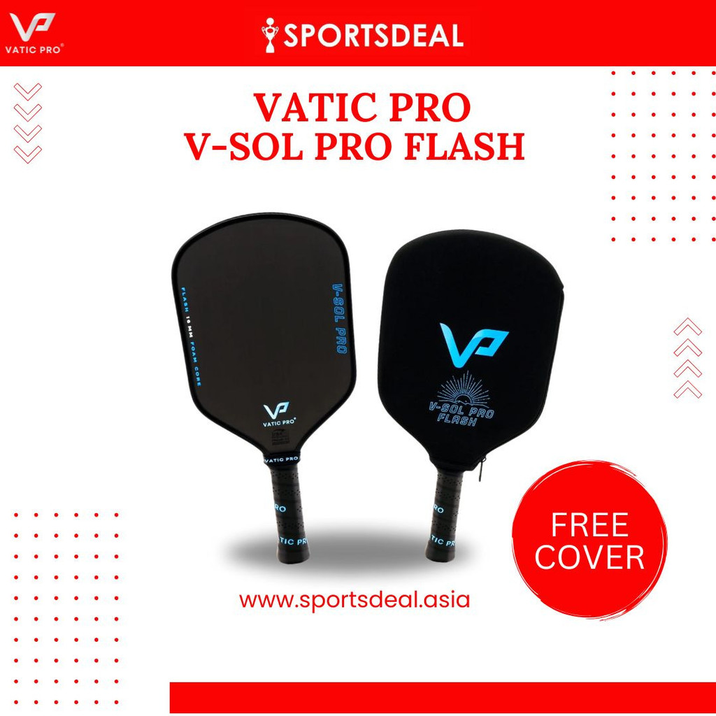 Vatic Pro V-Sol Pro Flash 16mm Pickleball Paddle (Includes Free Paddle ...