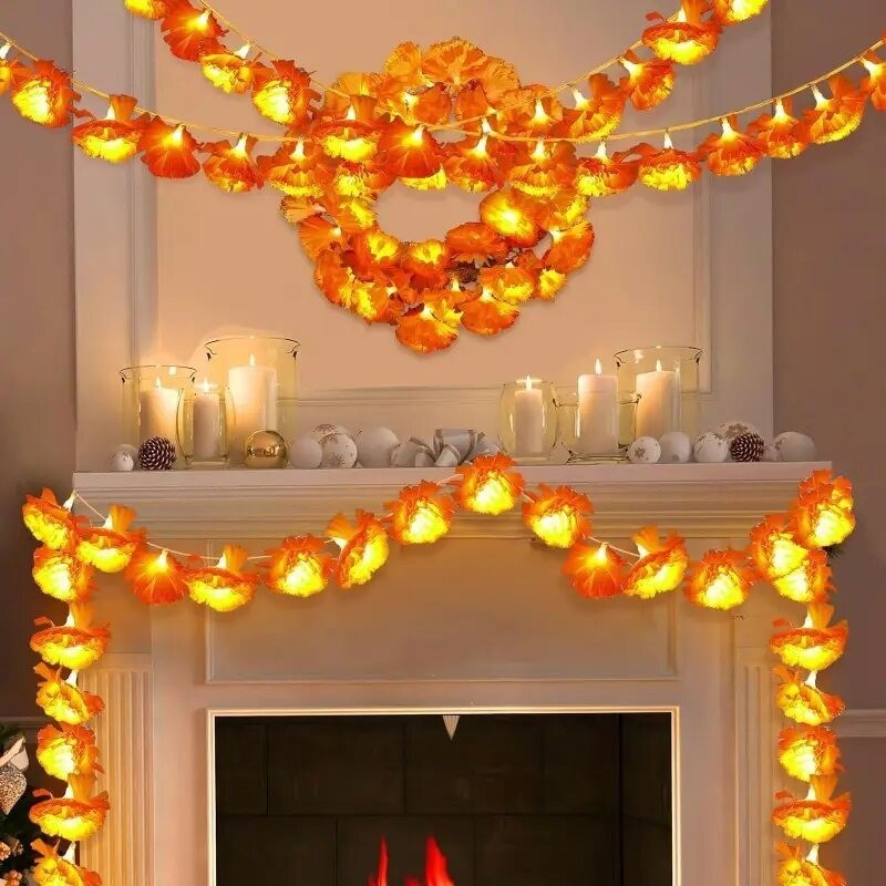 2025 Deepavali Decoration item 20LED Marigold String Light Battery ...