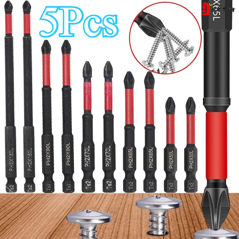 Magnetic Screwdriver Bit Set S2 Steel Shank Electric Screwdriver Bits ...
