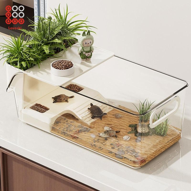 [Lovoski] Turtle Tank with Platform, Turtle Breeding Enclosure ...