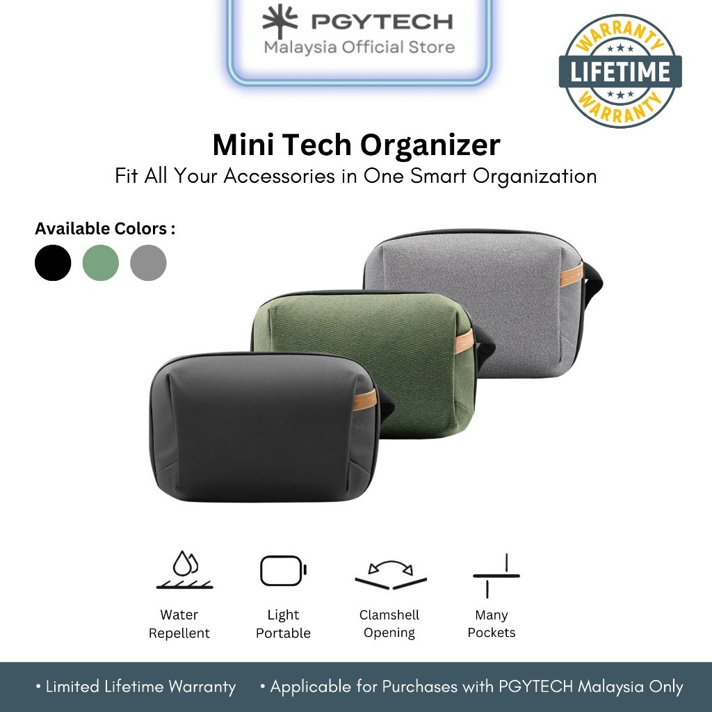 PGYTECH Mini Pouch Tech Bag, Electronics Accessories Travel Organizer ...