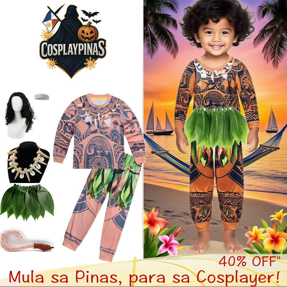 Local ship Halloween moana Maui costume for kids boy terno ootd outfit ...
