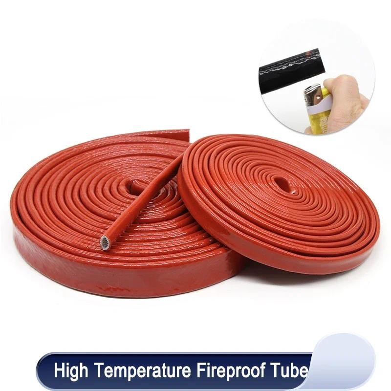Silicone Fiberglass Tube Coated Glass Fiber Braided Fireproof Sleeve ...
