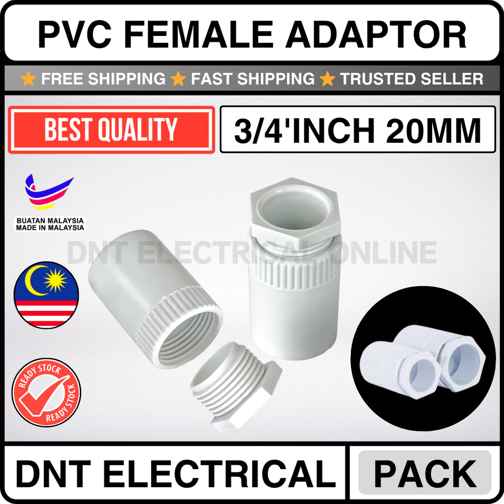 [PACK] PVC Male Female Adaptor for PVC Pipe 3/4'Inch 20mm -15 20 30 40 ...