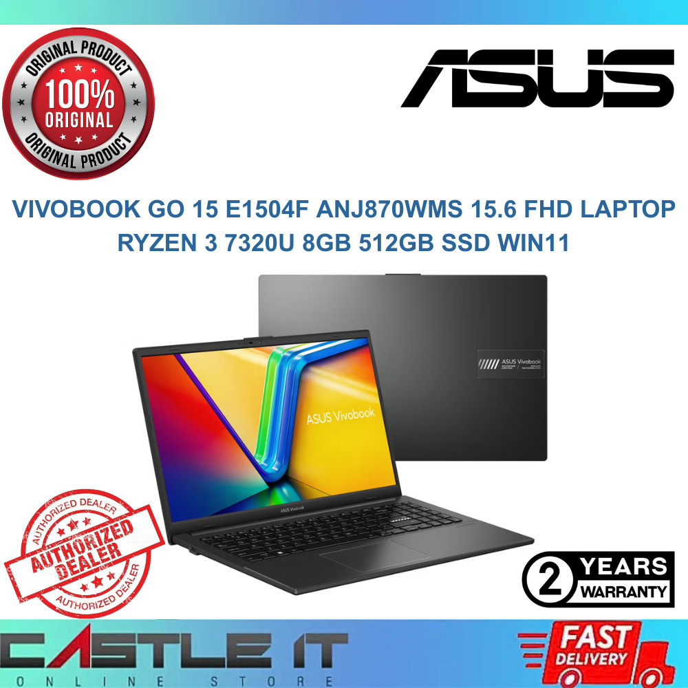 Asus Vivobook Go 15 E1504F ANJ870WMS 15.6 FHD Laptop Black Ryzen 3 ...