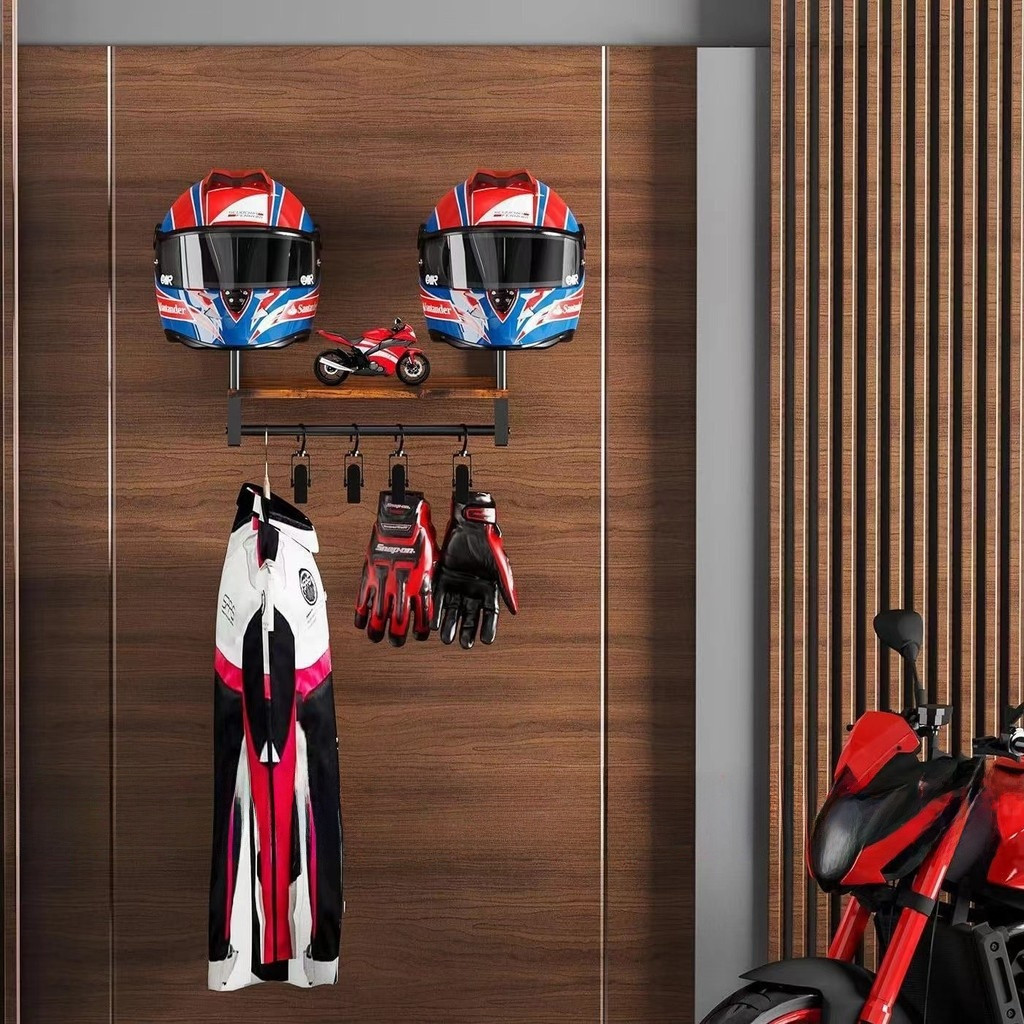 Motorcycle helmet rack wall mount motorcycle helmet display rack wooden ...