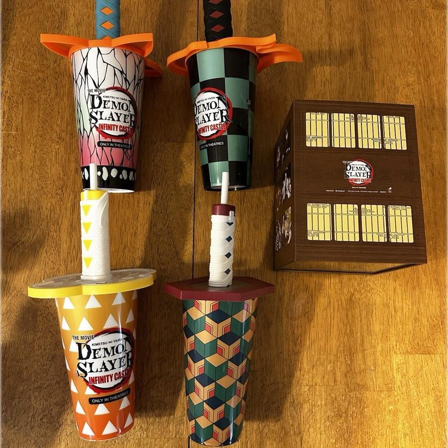Demon Slayer Infinity Castle AMC Complete Set Of Cups & Popcorn Bucket ...