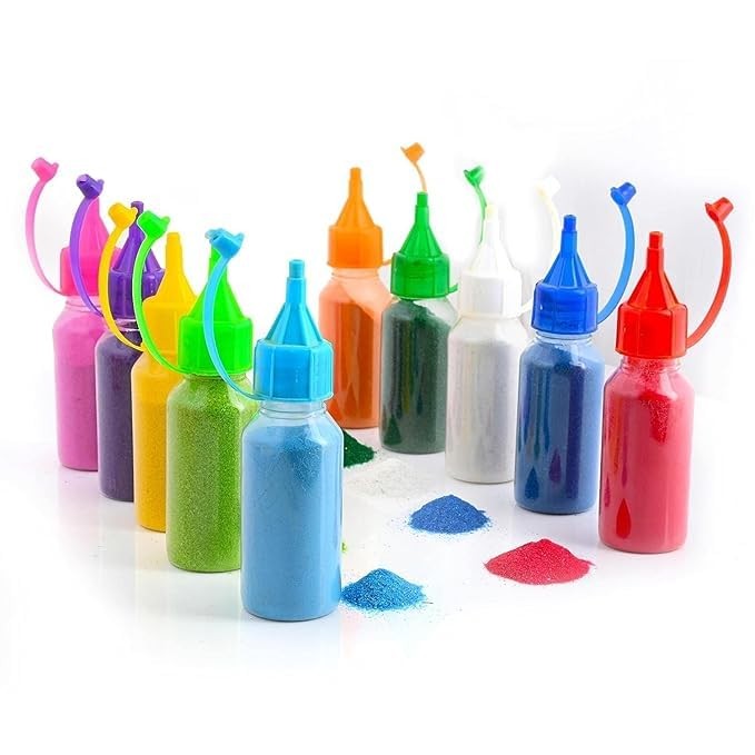 Rangoli Kolam Colour Powder Tube Bottle Kit 1x10 colours bottle ...