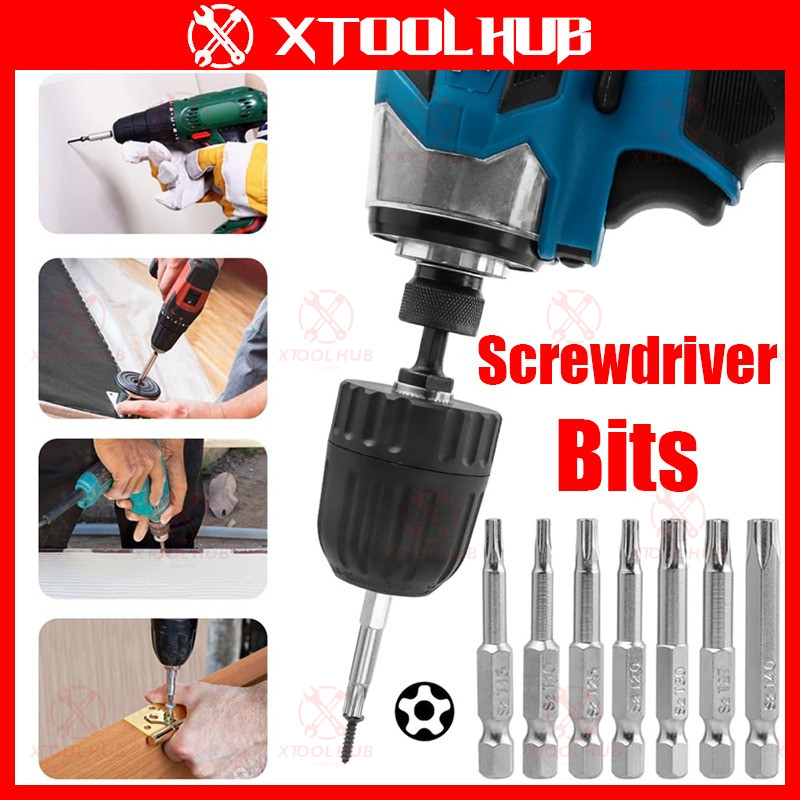 12pcs 1/4" Hex Driver Torx Screw Driver Set Magnetic Hex Head ...
