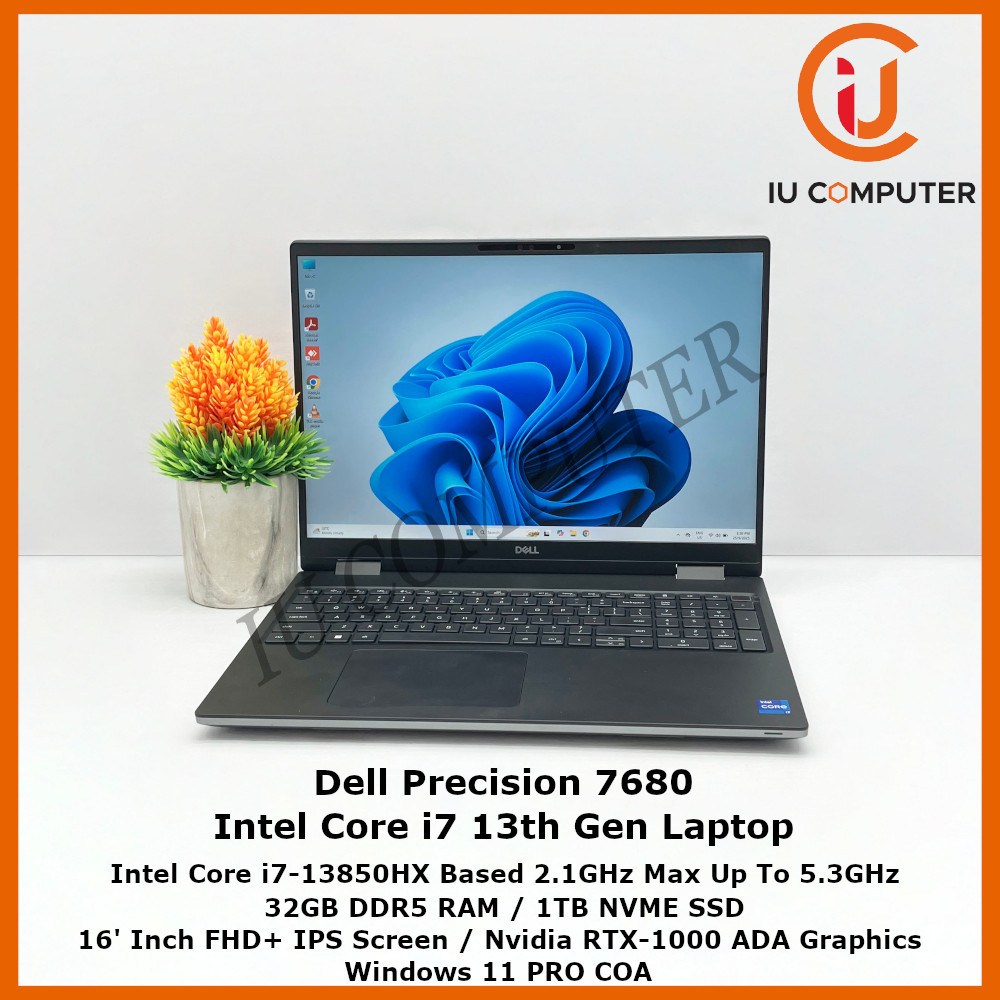 DELL PRECISION 7680 16INCH INTEL CORE I7-13850HX 32GB DDR5 RAM 1TB NVME ...